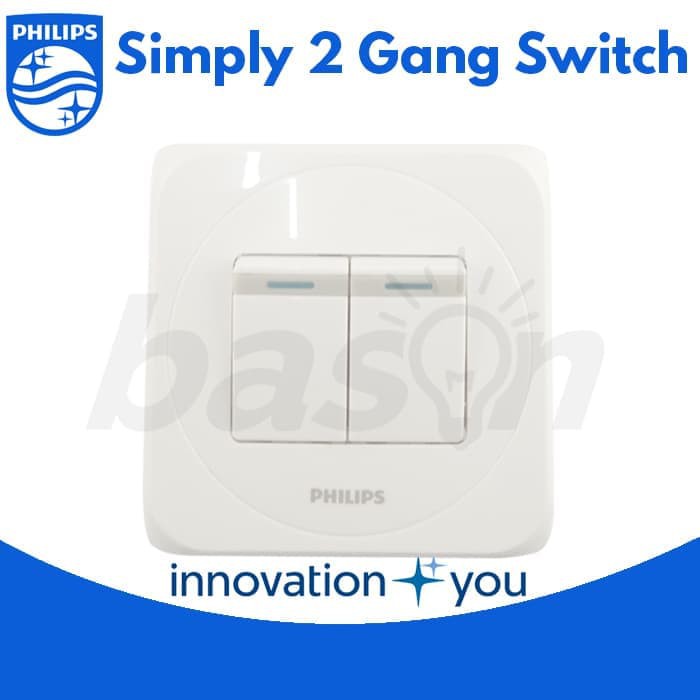 Jual Perlengkapan Listrik - Saklar Broco - Saklar Philips Simply 2 Gang ...