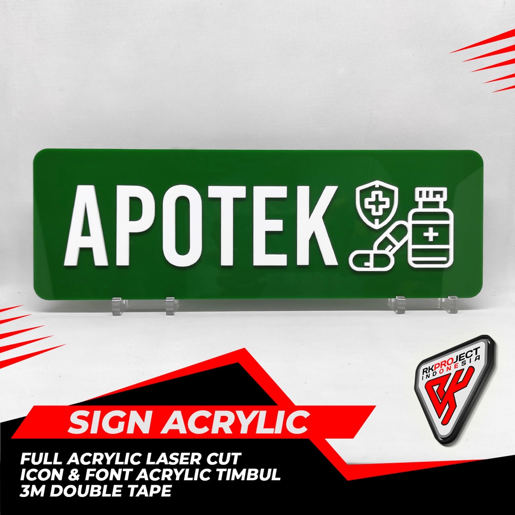 Jual PAPAN INFORMASI SIGN BOARD AKRILIK ACRYLIC APOTEK | Shopee Indonesia