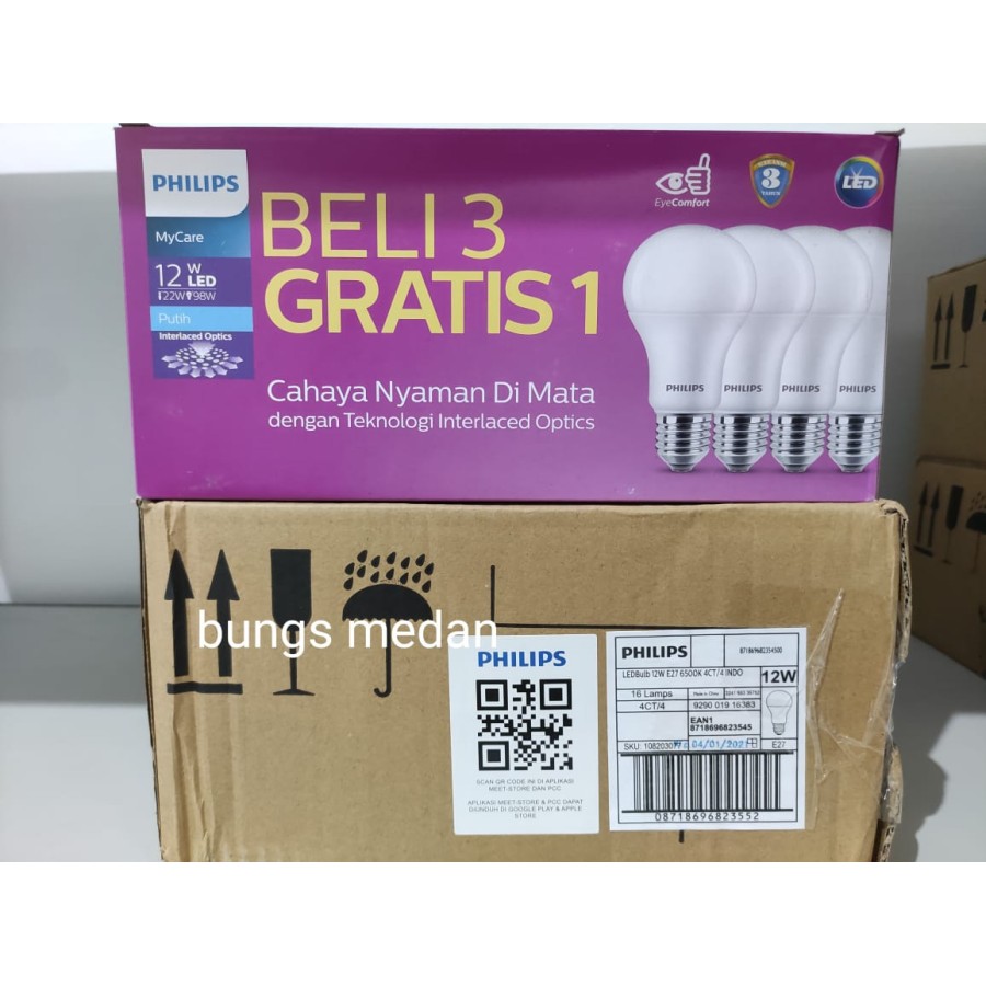 Jual Lampu LED Philips 12W Putih 12Watt 12 W BULB LEDBULB CDL ISI 4 PACK | Shopee Indonesia
