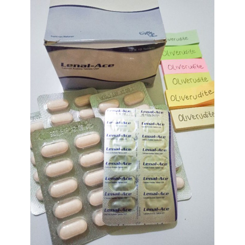 Jual Lenal Ace perBOX Suplemen Kalsium Calcium Asetat USP Binder ...