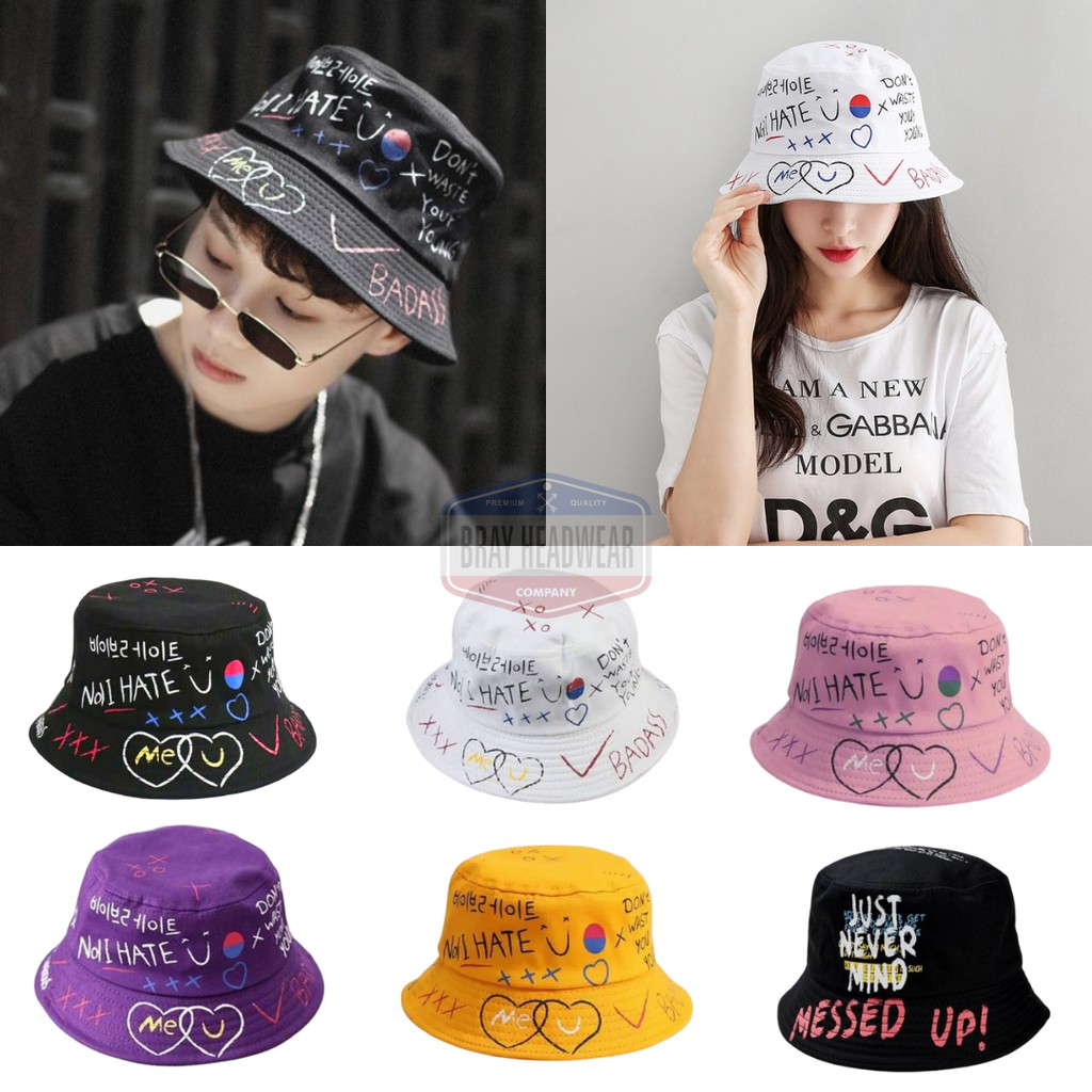 Jual TERMURAH TOPI BUCKET KOREA TRENDY SABLON BADAS / MESSED UP MURAH ...