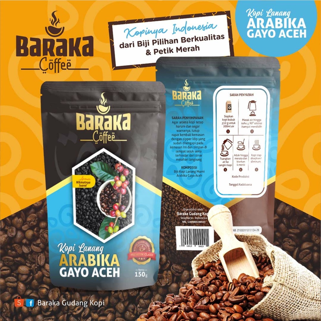 Jual Kopi Lanang Arabika Gayo Aceh Speciality Bubuk 150g | Shopee Indonesia
