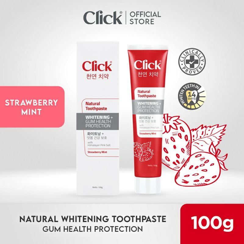 Jual Click natural whitening toothpaste with Himalayan pink salt (free ...