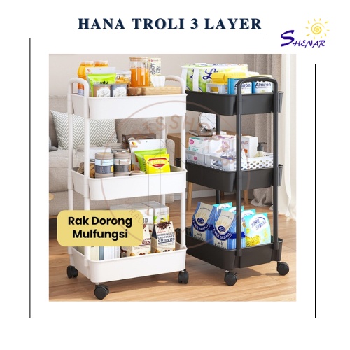 Jual HANA TROLLEY 3 LAYER Rak Roda Dapur Rak Susun Troli Serbaguna Rak ...