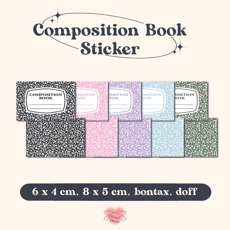 Jual [Laminated] COMPOSITION STICKER | Aesthetic Sticker | Stiker Label ...