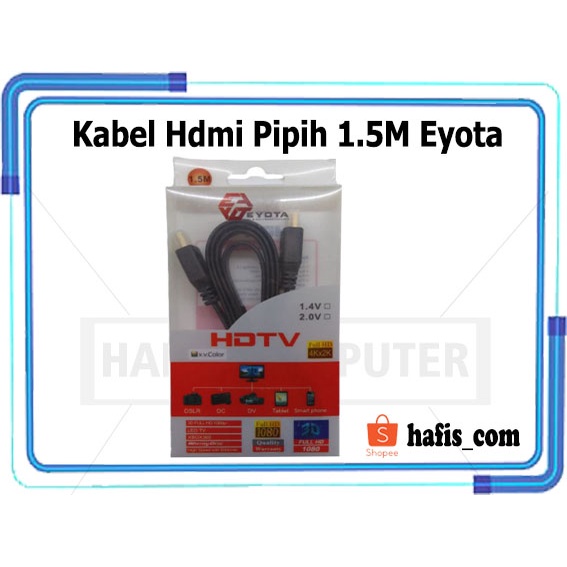 Jual Kabel Hdmi Pipih 1.5M Eyota | Shopee Indonesia