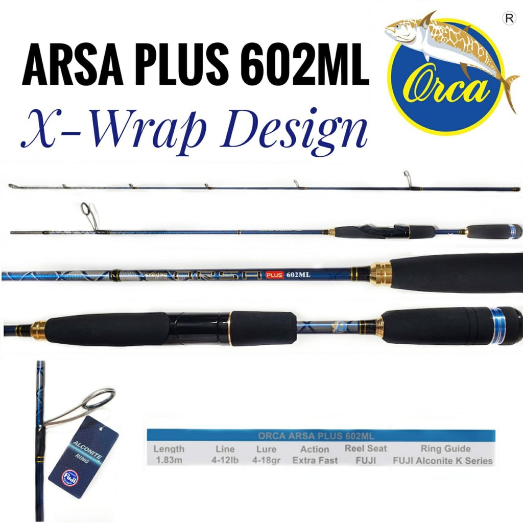 Jual Joran Spinning Orca Arsa Plus 4 to 12LB Carbon X-Wraping Non Fuji ...