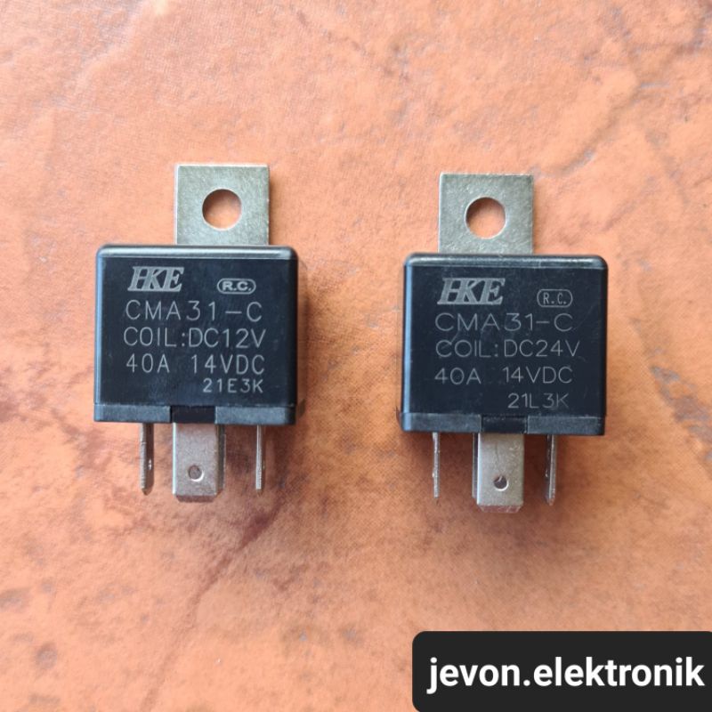 Jual Relay Mobil 12V 24V 5p 40A Eke Hitam CMA 31-C 40 A Ampere 5 P Pin ...