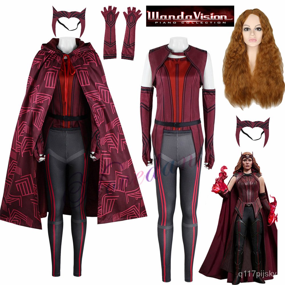 Jual Wanda Vision Scarlet Witch Cosplay Maximoff Costume Wig ...