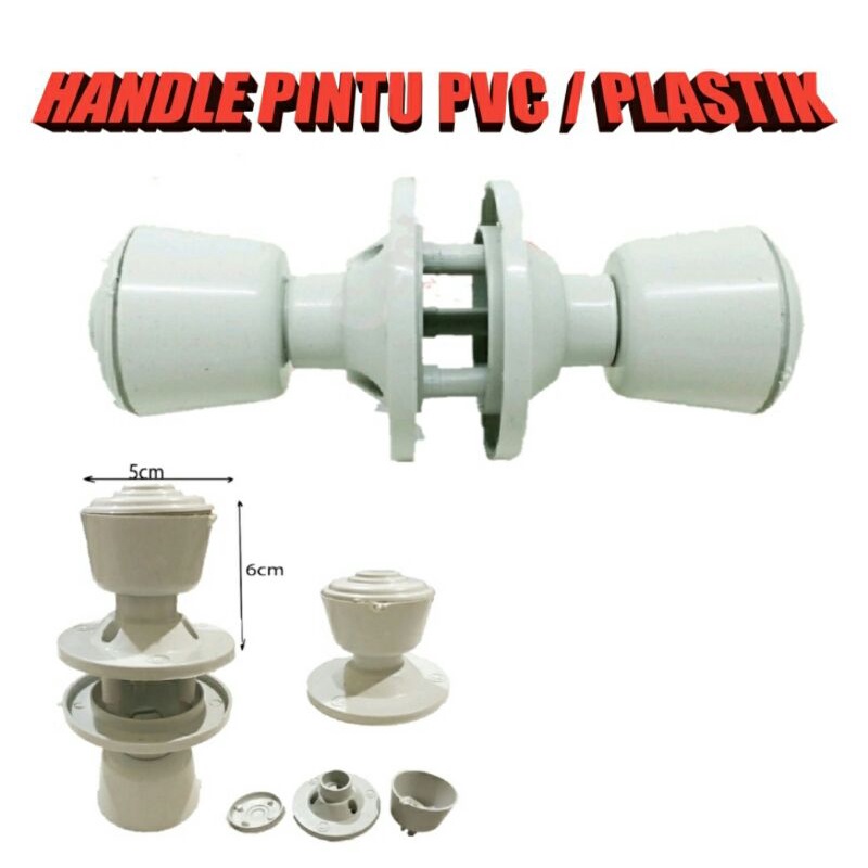 Jual HANDLE PINTU KAMAR MANDI PVC BULAT 1 SET/TARIKAN PINTU PVC ...