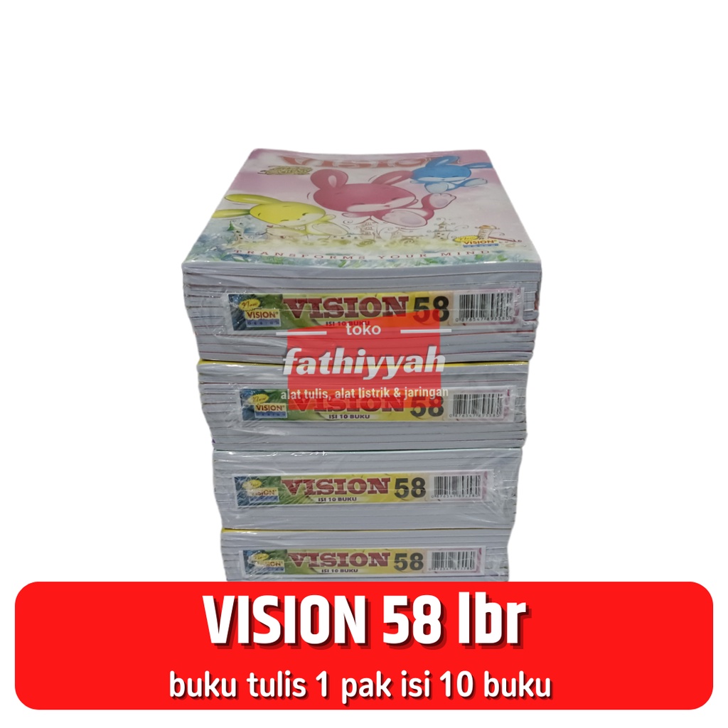 Jual VISION 58 lembar buku tulis 1 pak isi 10 buku | Shopee Indonesia