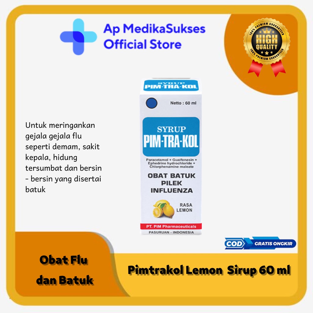 Jual Pimtrakol Lemon Sirup 60 ml - Obat Batuk dan Flu | Shopee Indonesia