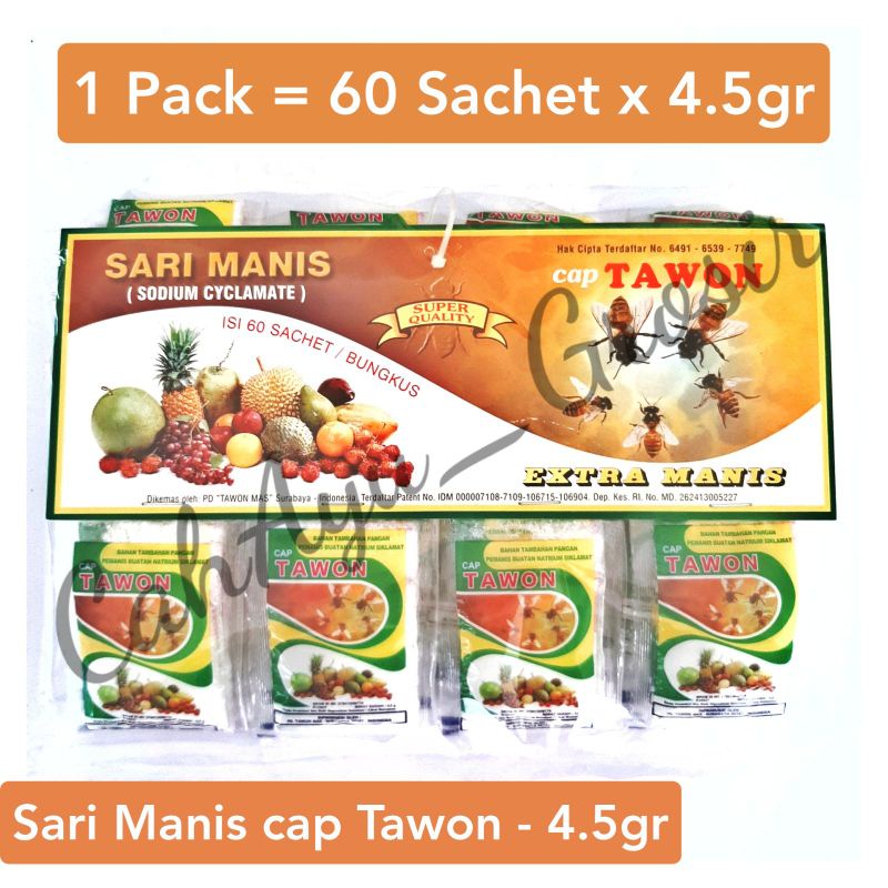 Jual Sari Manis cap Tawon Renteng 4.5gr (1 Pack - 60 Sachet) | Shopee ...