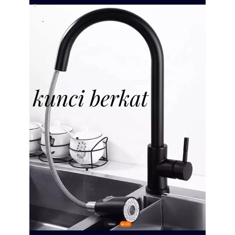 Jual Kran Angsa Tarik/Keran Kitchen Sink Tarik Hitam/Black from Table ...