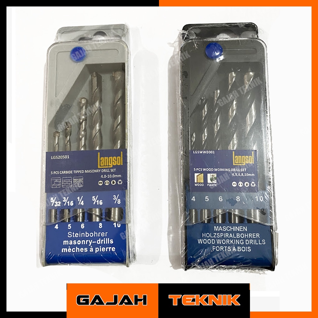 Jual Langsol Mata Bor Set 5 pcs Beton & Kayu | Shopee Indonesia