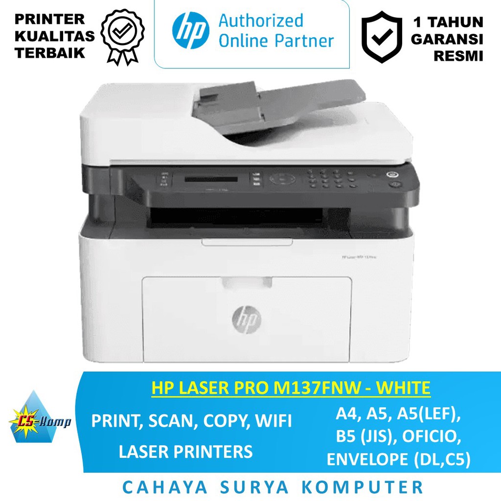 Jual Hp Laser Pro M137FNW | Print (Mono) | Scan | Copy | Wireless ...