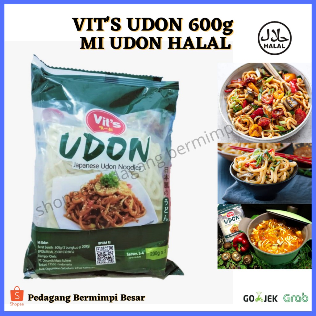 Jual Vits Japanese Udon Noodles 600g/ Vit's Udon Halal 600g/ Mie Udon ...