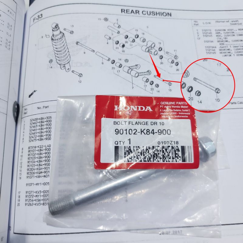 Jual Baut Arm Unitrack Honda CRF 150 Original | Shopee Indonesia