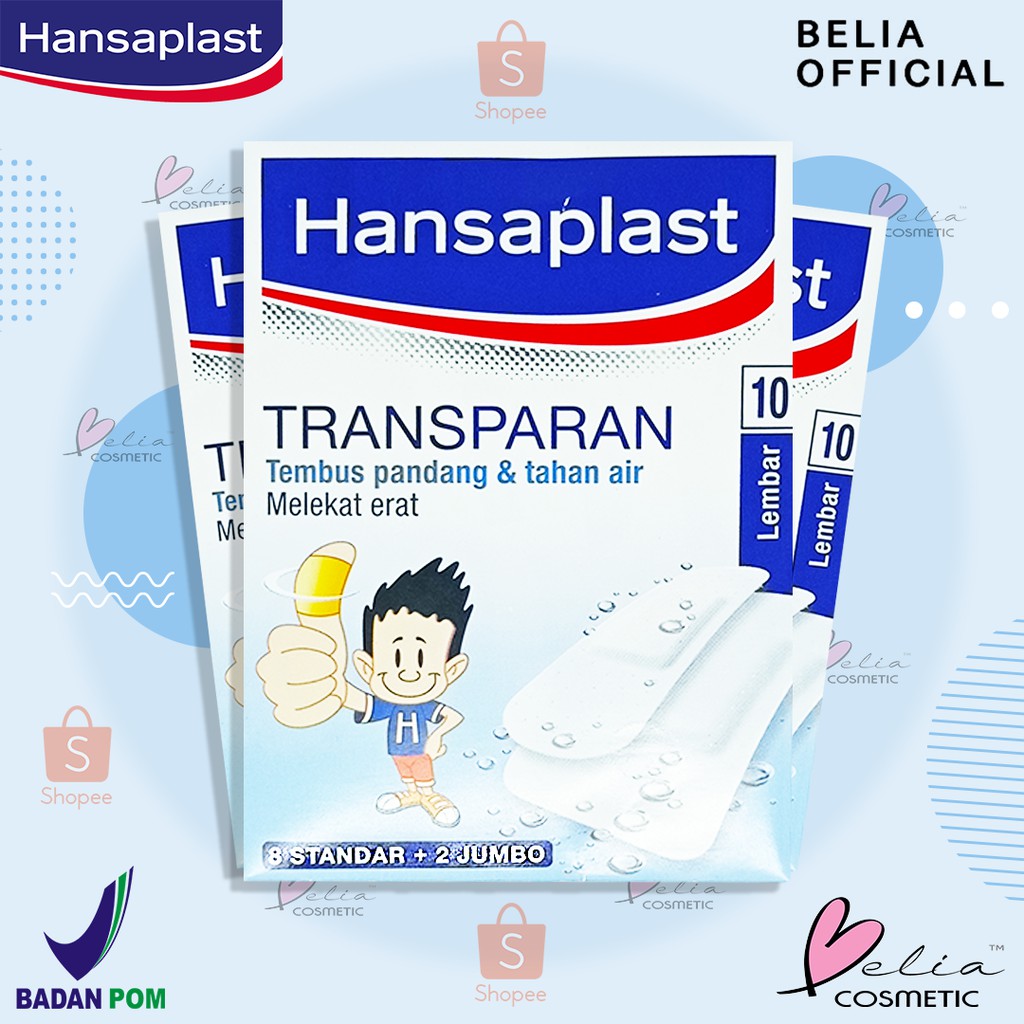 Jual BELIA Hansaplast Transparan Plester Bening Tembus Pandang isi 10 Lembar | Shopee Indonesia