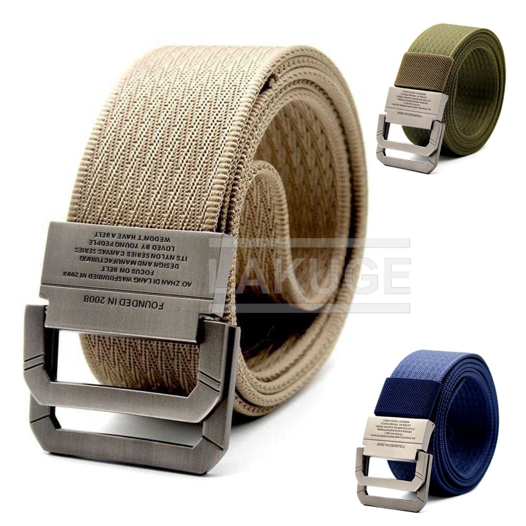 Jual Tali Ikat Pinggang Gesper Pria Canvas Luxury High Quality | Shopee ...