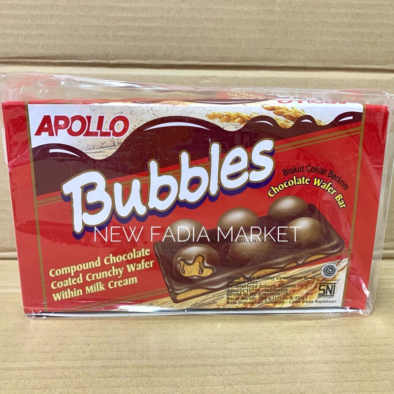 Jual Apollo Chocolate Wafer Bar Bubbles 12x32g | Shopee Indonesia