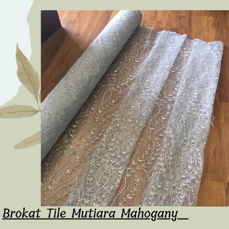 Jual Kain Brokat Tile Mahogany warna Silver | Shopee Indonesia