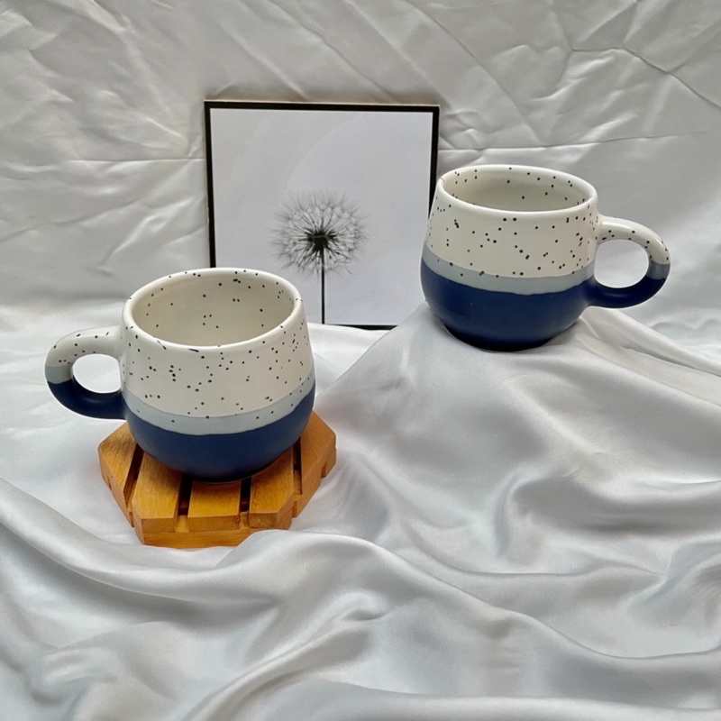 Jual Ceriche Ailee Splashed Mug Ceramic Biru Navy / Cangkir Keramik ...