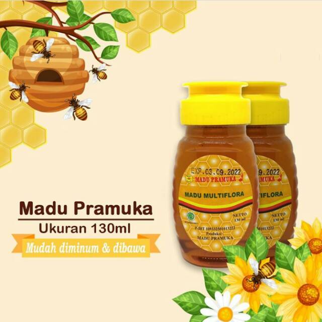 Jual Madu Pramuka kemasan 130ml ( Madu Multiflora, Madu Kapuk) | Shopee ...
