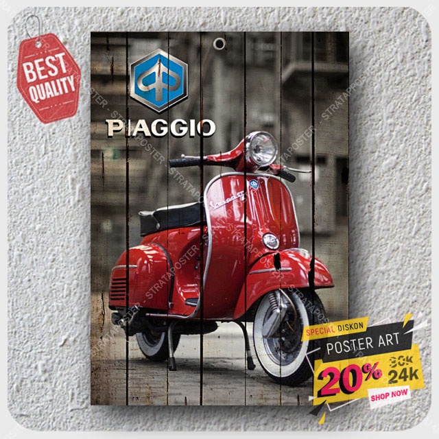 Jual Poster Vespa Hiasan dinding Motor Poster Retro Dekorasi Pajangan ...
