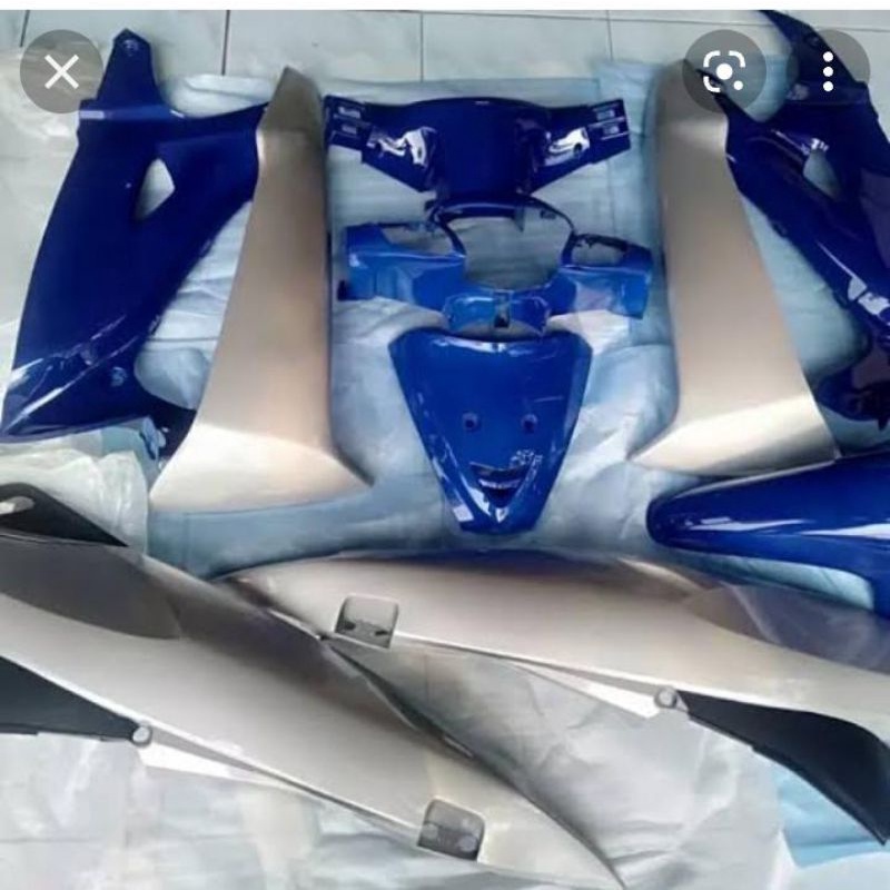 Jual paket cover body kharisma X/D full body halus hitam dan silver ...