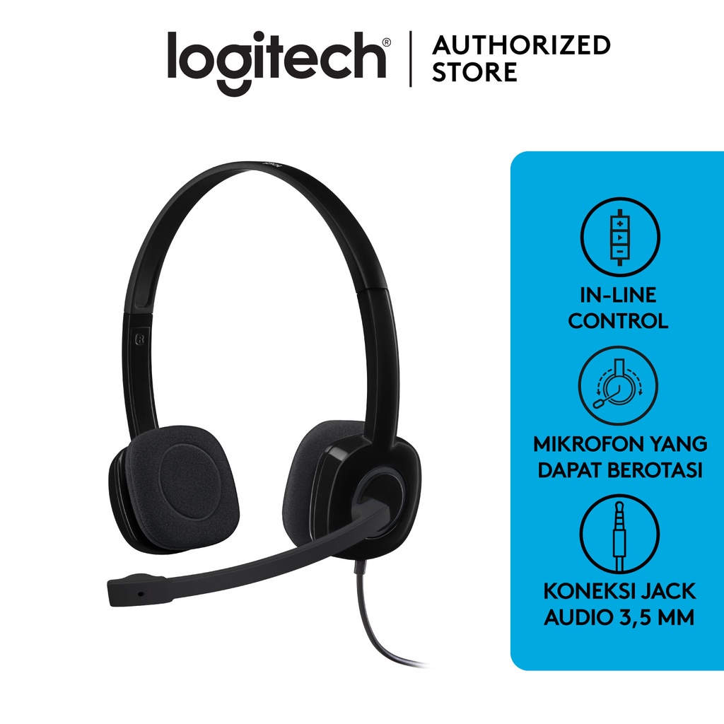 Jual Logitech H151 Headset Stereo dengan Mikrofon Noise-Cancelling dan ...