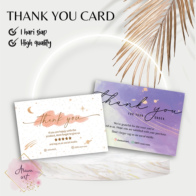 Jual Thank you card / Thank you card online shop / Thankyou card custom ...