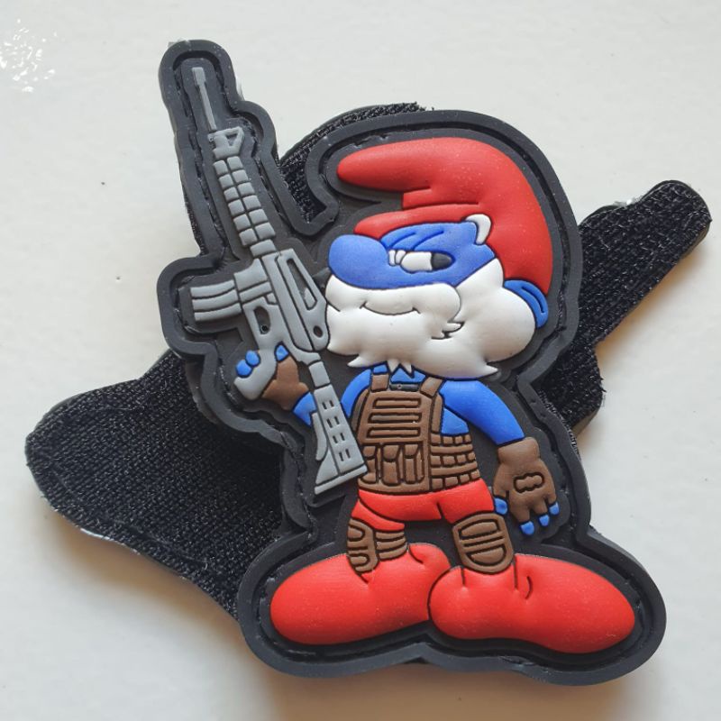 Jual patch rubber pvc timbul logo the smurfs army sniper 3D / rubber ...