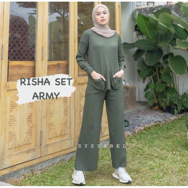 Jual ONE SET-SETCEL CELANA KULOT + SWEATER POCKY KNIT | Shopee Indonesia
