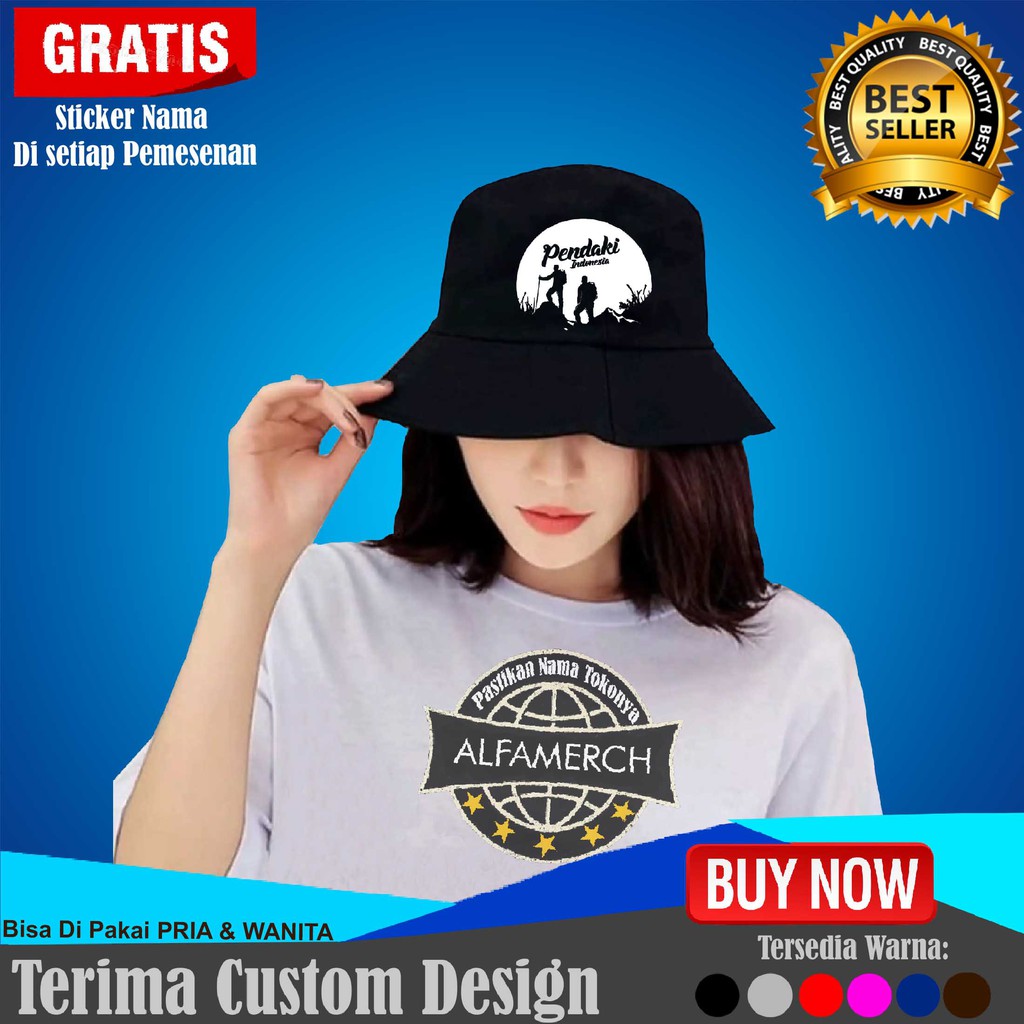 Jual Topi Bucket PENDAKI GUNUNG Simple Keren Pria dan wanita polos ...