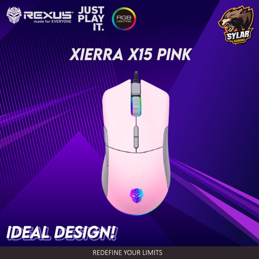 Jual Rexus Xierra X15 / X-15 Pink RGB Wired Gaming Mouse | Shopee Indonesia