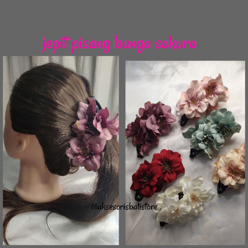 Jual jepit pisang bunga sakura/lavender | Shopee Indonesia