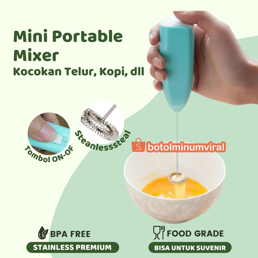Jual Mixer Mini Elektrik Pengaduk Kopi Warna Warni Premium Original ...