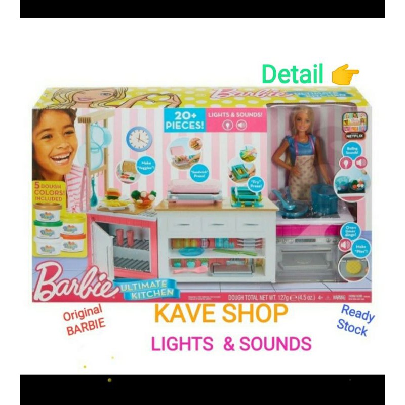 Jual Barbie Original MATTEL : Ultimate Kitchen with LIGHTS & SOUNDS ...