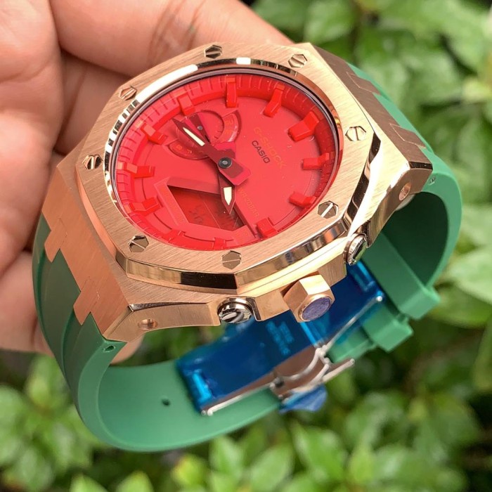 Jual Jam Tangan Pria G Shock GA2100 RED Gen 4 Rosegold Green | Shopee ...