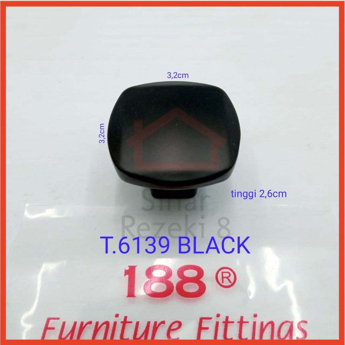 Jual Tarikan 6139 BLACK Hitam Handle Knob KOTAK Modern Pintu Lemari ...