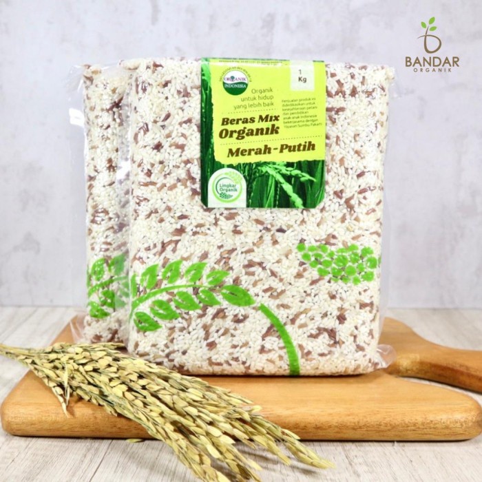 Jual Beras Mix Organik Merah Putih 1kg - Lingkar Organik | Shopee Indonesia