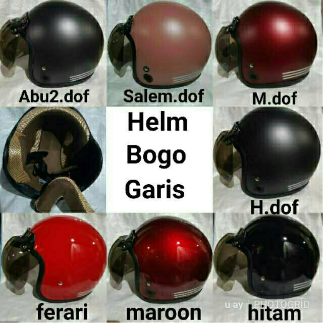 Jual Helm bogo polos garis | Shopee Indonesia