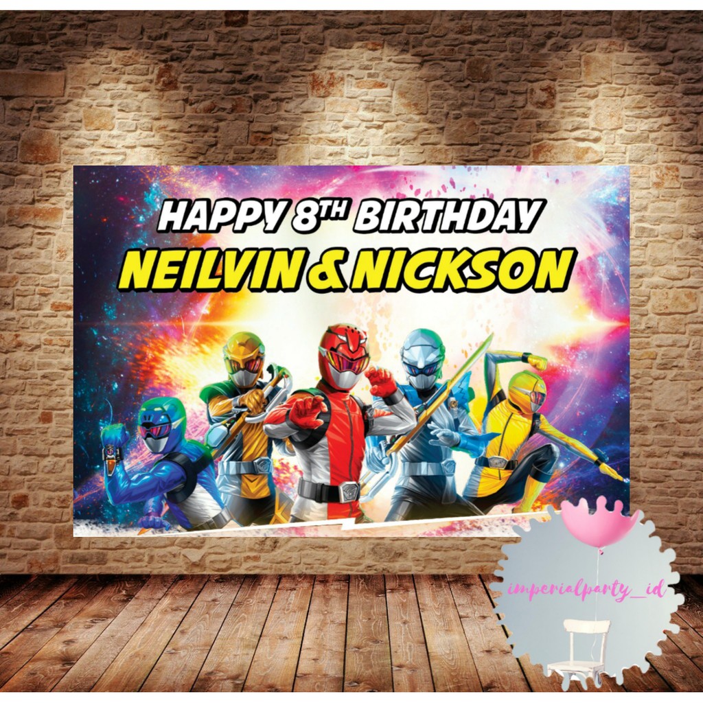 Jual Custom Backdrop Banner Spanduk Happy Birthday Power Rangers Beast ...