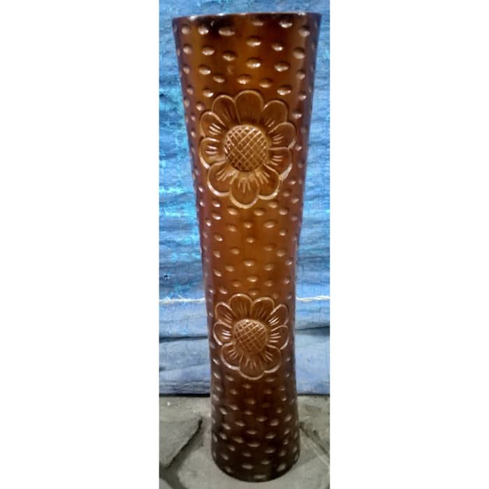Jual VAS BUNGA KAYU JATI CUKIT BUNGA UKURAN BESAR 60x15 cm DEKORASI ...