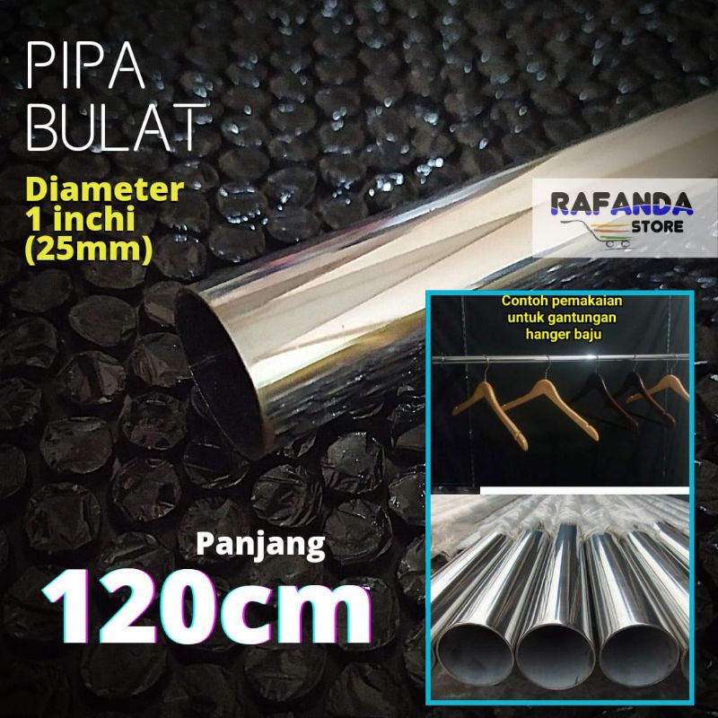 Jual Pipa bulat 1" Ukuran 1,2 meter Pipa besi bulat crome stainless ...