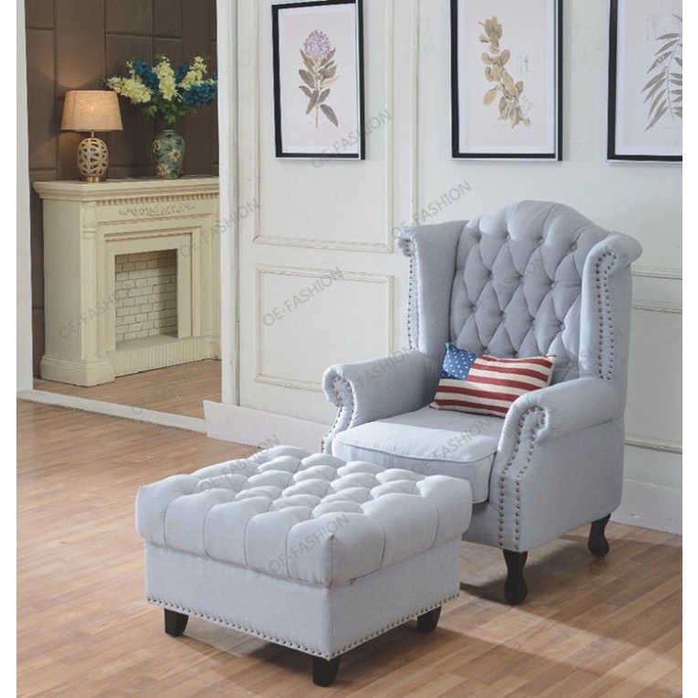 Jual Elegant Single seater+ Ottoman puff sofa modern minimalis | Shopee ...