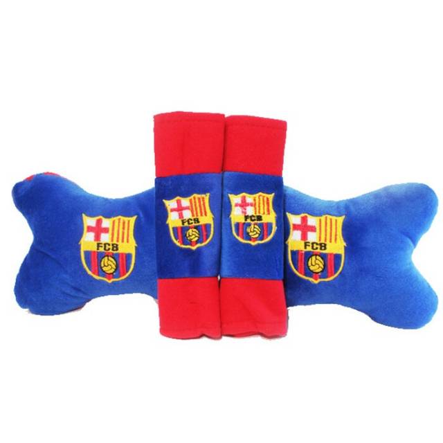 Jual Bantal Set Mobil 2 in 1 Barcelona Barca FCB / Headrest Car Set ...