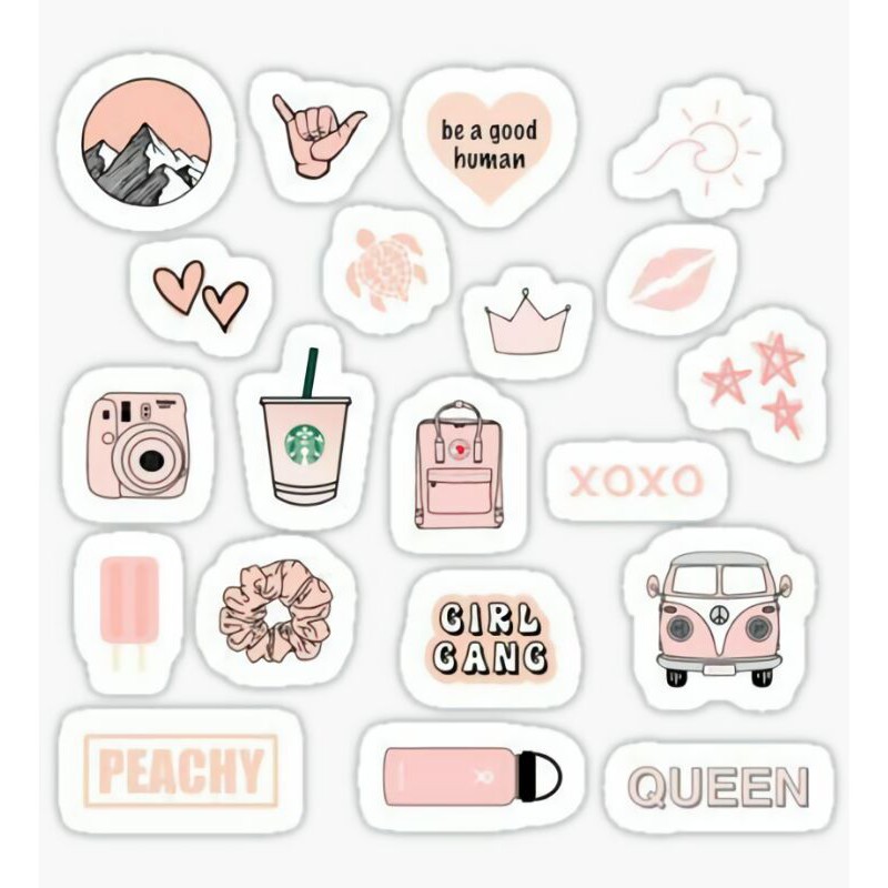 Jual sticker Tumblr | Sticker Pack aesthetic | Sticker Pink Soft versi ...