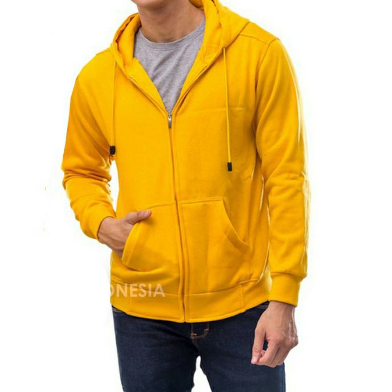 Jual JAKET ZIPPER KUNING RESLETING - Kuning, M - XXL | Shopee Indonesia